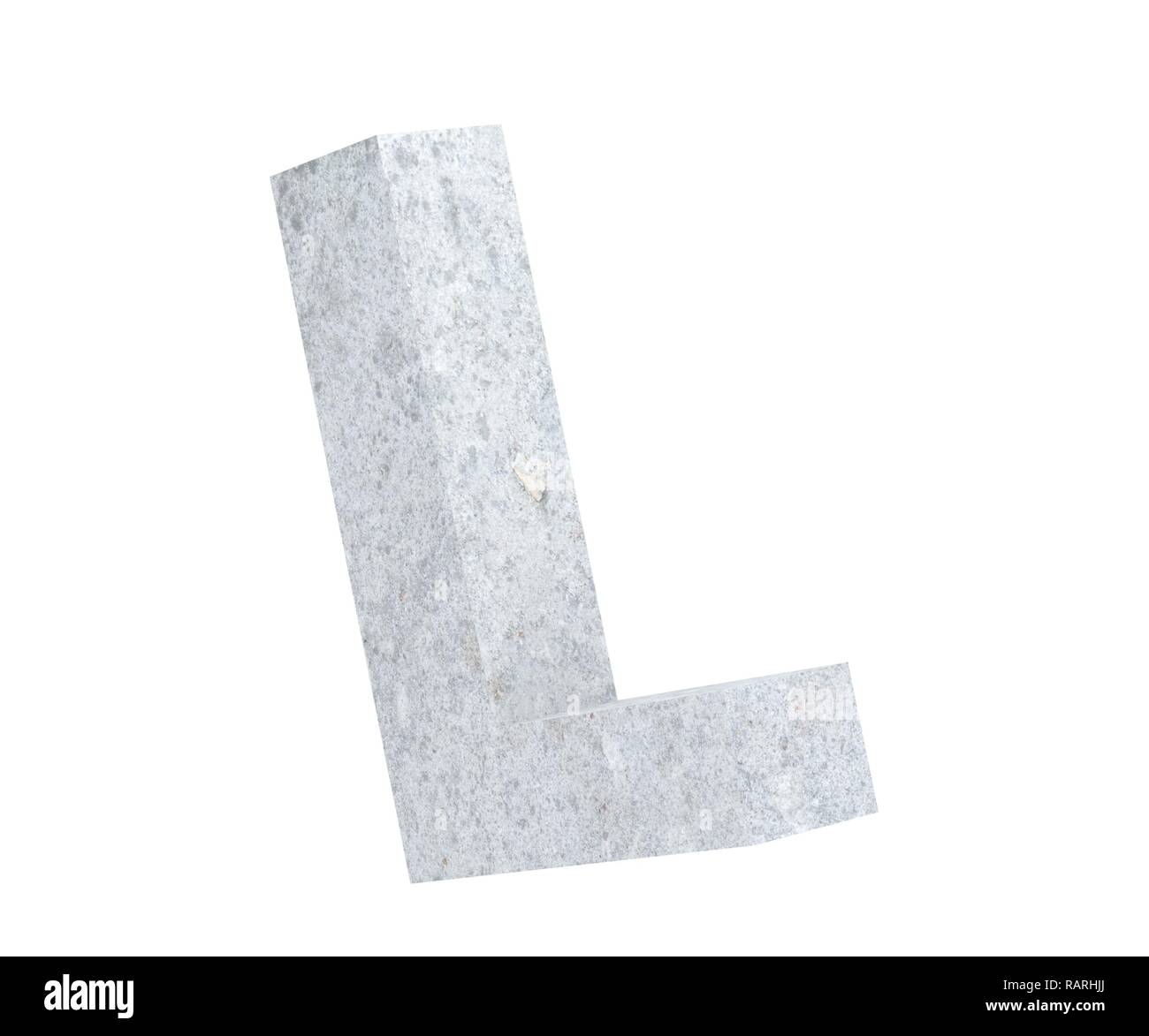 Concrete Capital Letter - L isolated on white background. 3D render ...
