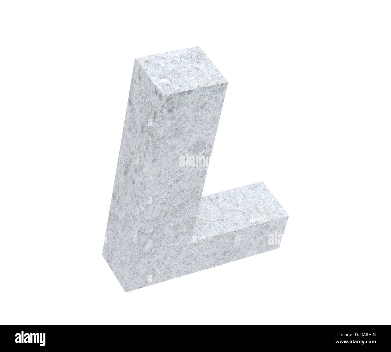 Concrete Capital Letter - L isolated on white background. 3D render ...