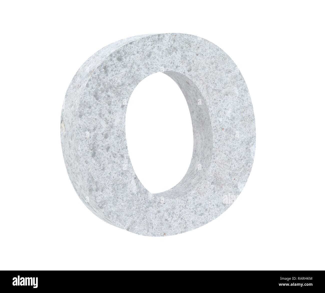 Concrete Capital Letter - O isolated on white background. 3D render ...
