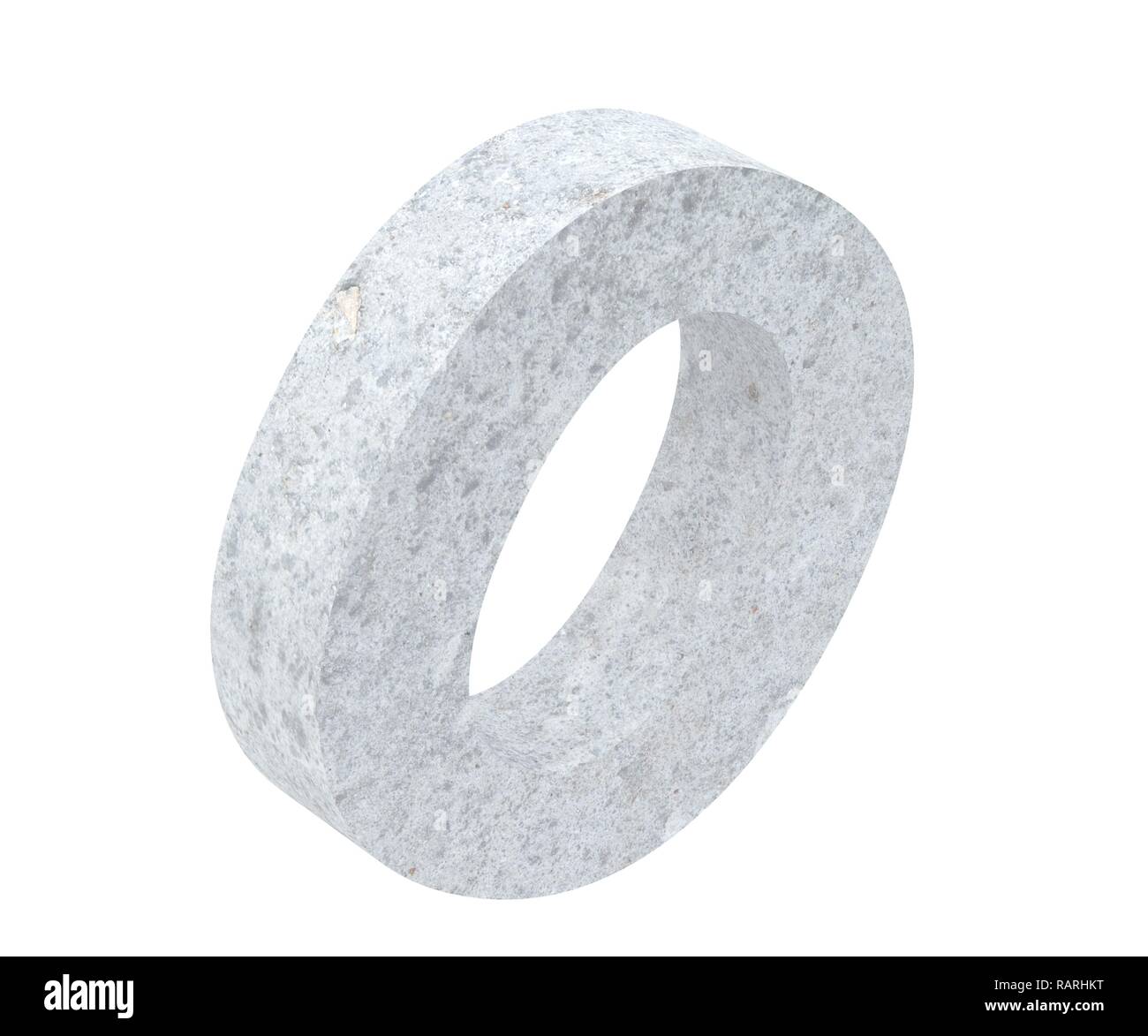 Concrete Capital Letter - O isolated on white background. 3D render ...