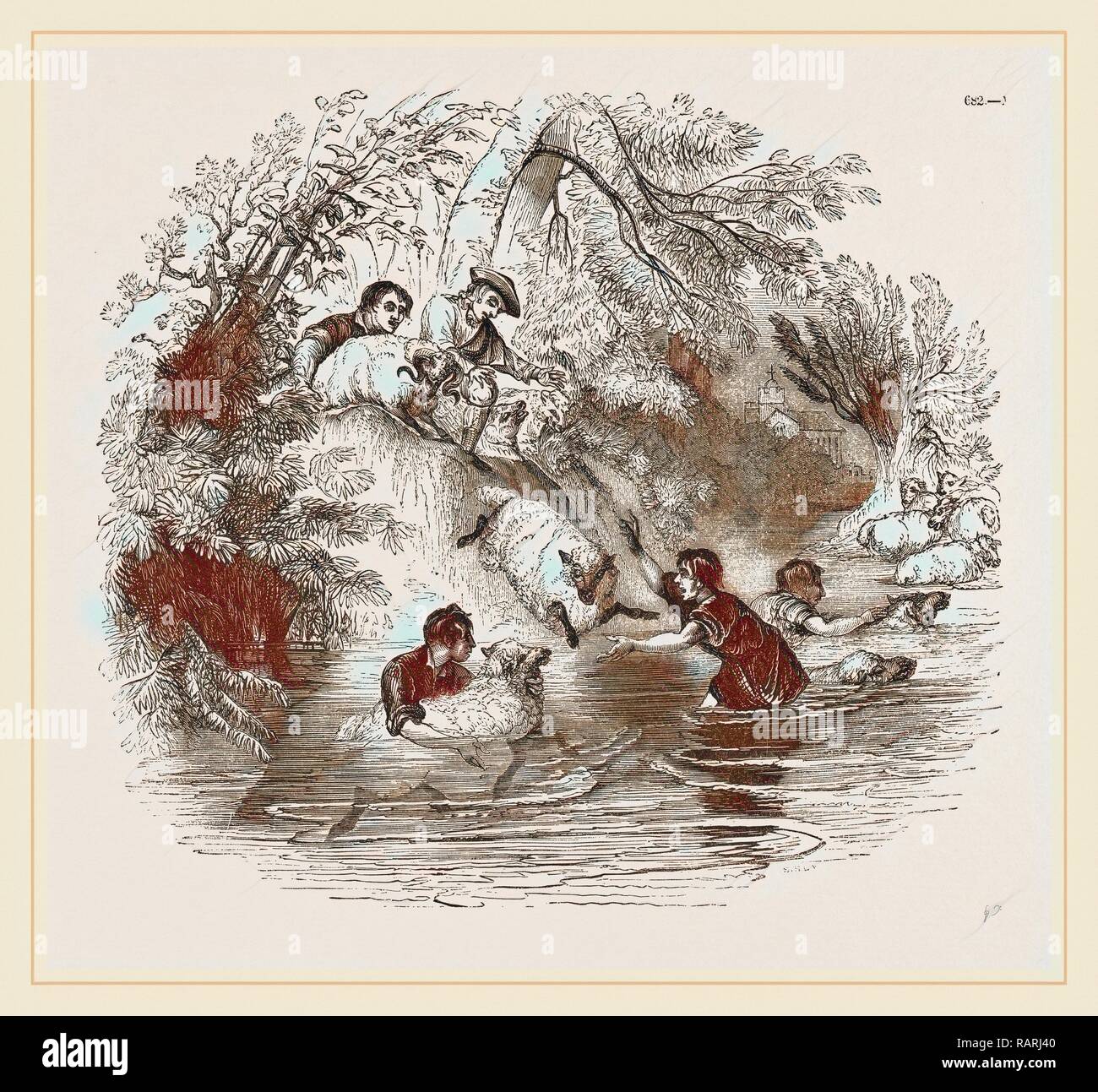 Sheep-washing. Reimagined by Gibon. Classic art with a modern twist ...