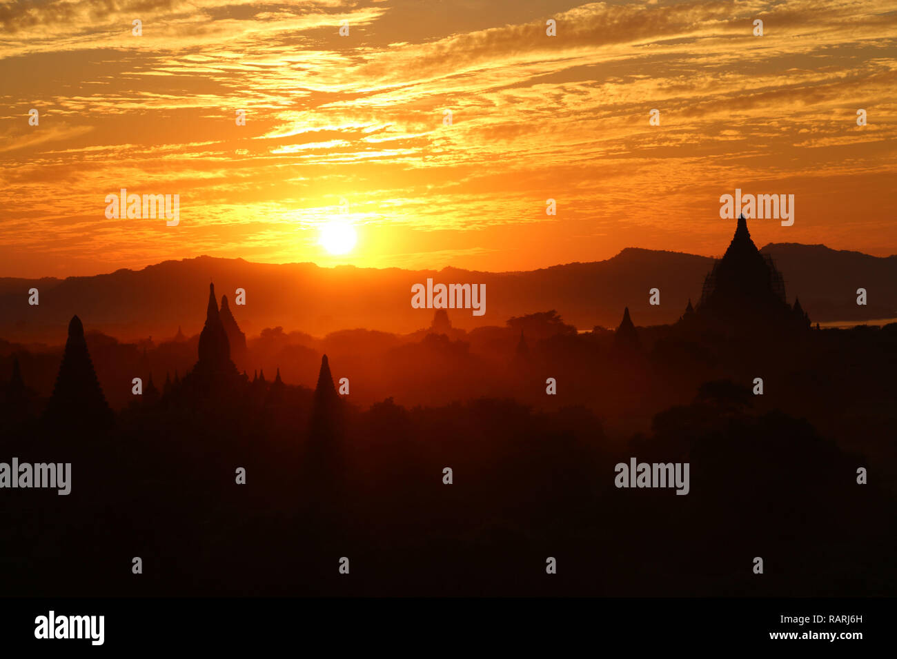 Sunset in Bagan, Myanmar (Burma Stock Photo - Alamy