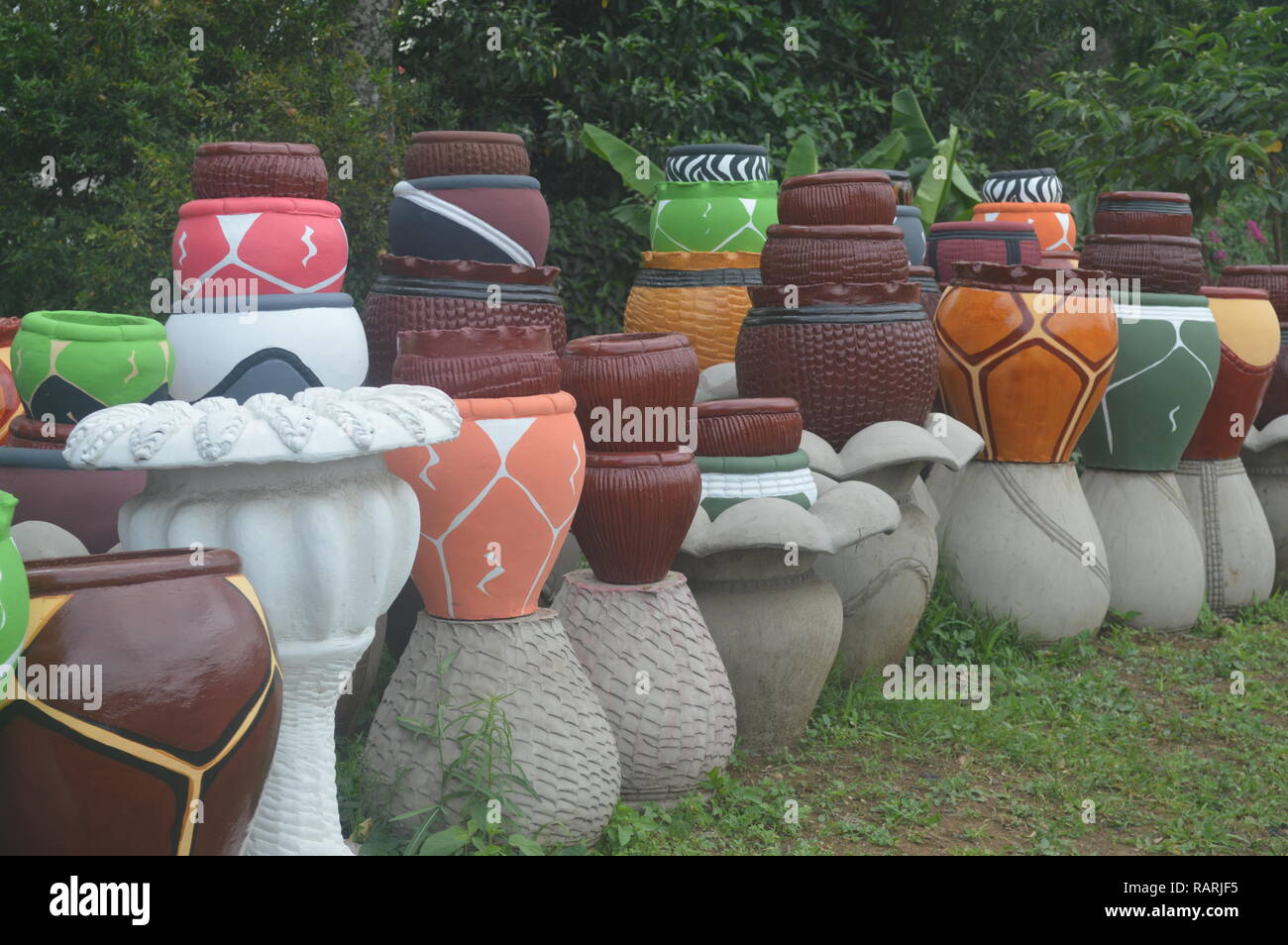 Clay flower pots captured at arusha tanzania hi-res stock photography ...
