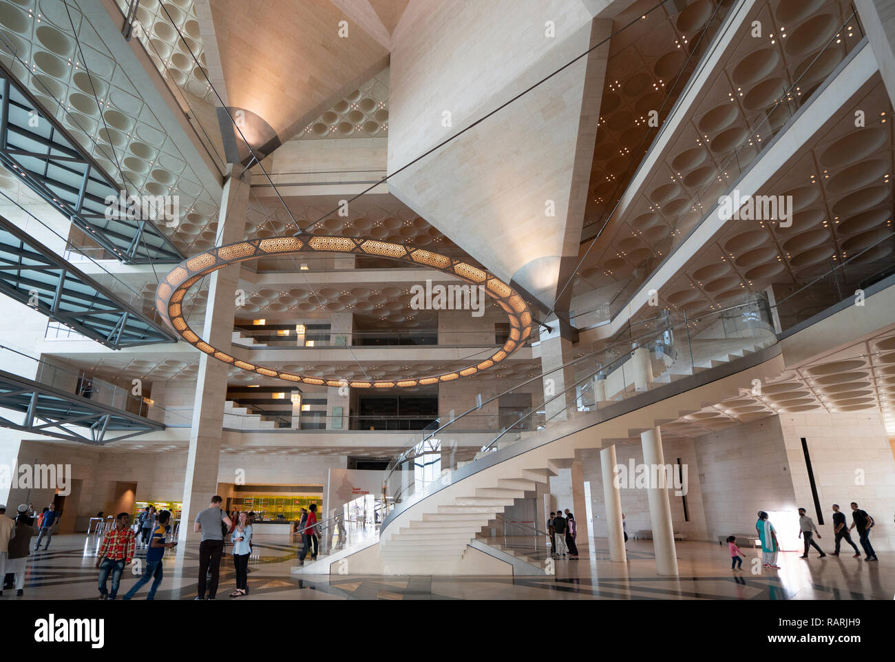 Interior of Museum of Islamic Art in Doha, Qatar. Architect IM Pei ...