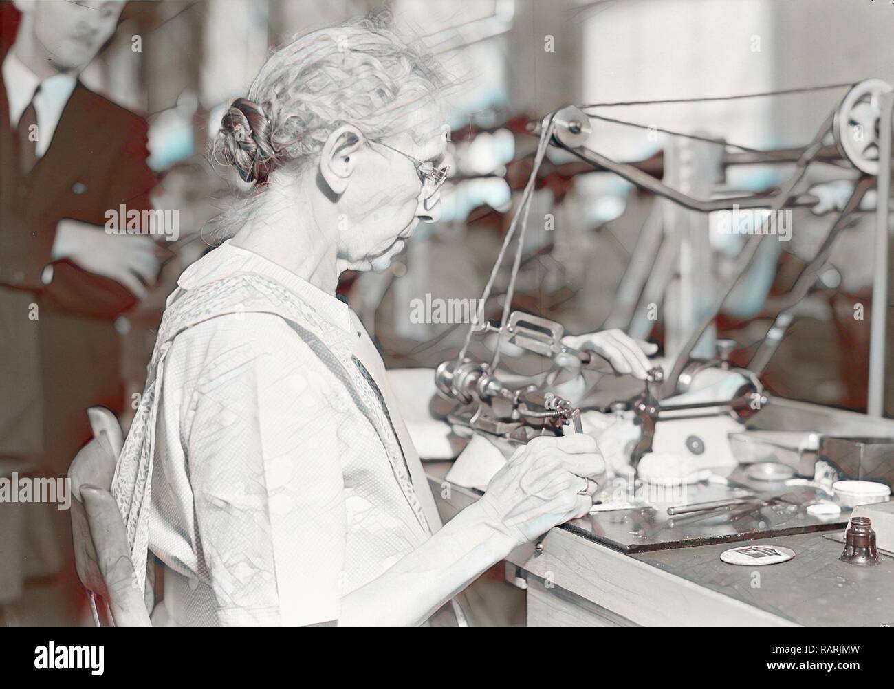 Lancaster, Pennsylvania - Hamilton Watch. Operation - polishing machine ...