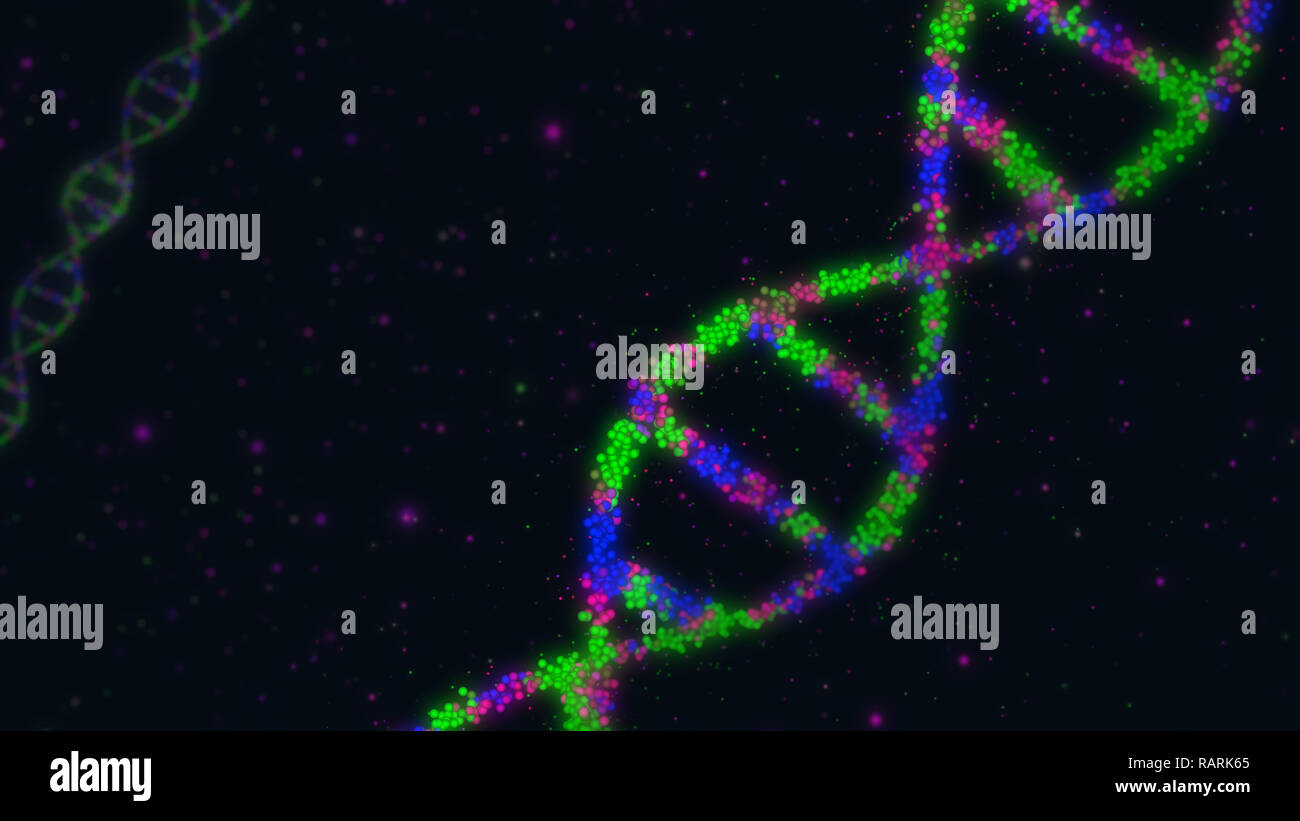 DNA helix molecules abstract 3D illustration. Biotechnology, genetics ... DNA helix molecules abstract 3D illustration. Biotechnology, genetics ...
