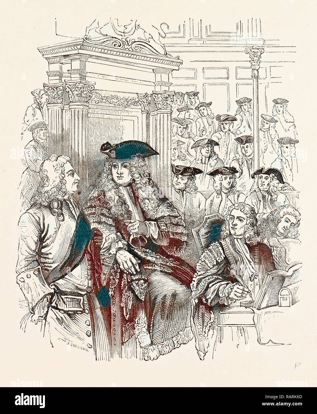 House Commons time of Sir R. Walpole, London, England, engraving 19th ...