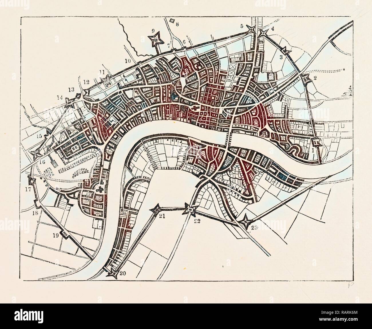 Plan City Suburbs London appeared fortified 1643, London, England ...