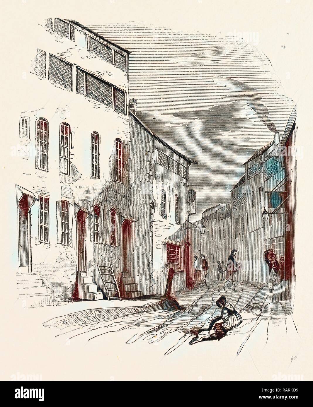 Pelham Street, Spitalfields, London, England, engraving 19th century ...