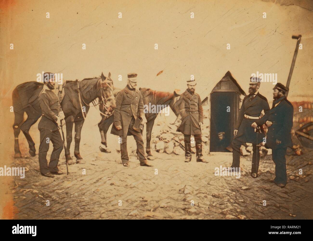 Brigadier-General Garrett & officers of his staff, Crimean War, 1853 ...