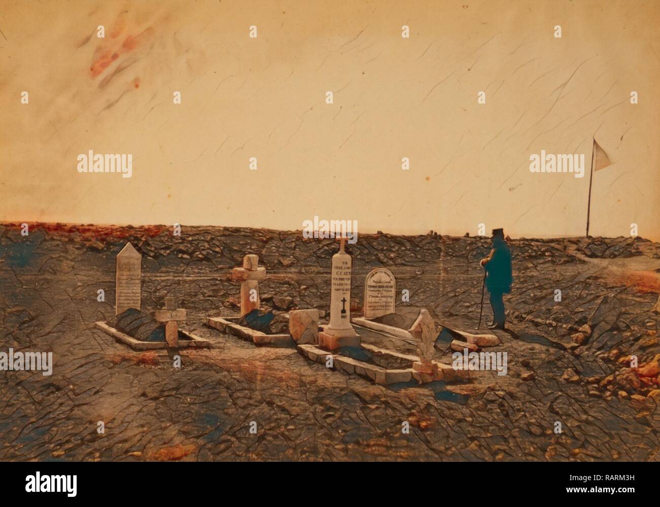 The tombs of the generals on Cathcart's Hill, Crimean War, 1853-1856 ...