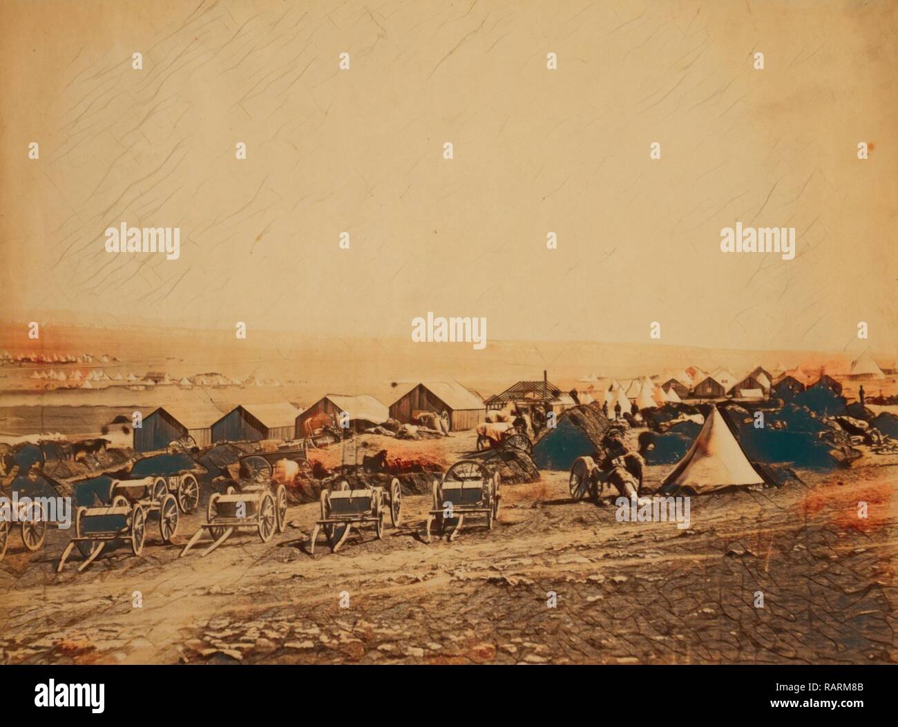 Artillery waggons [i.e., wagons], view looking towards Balaclava ...