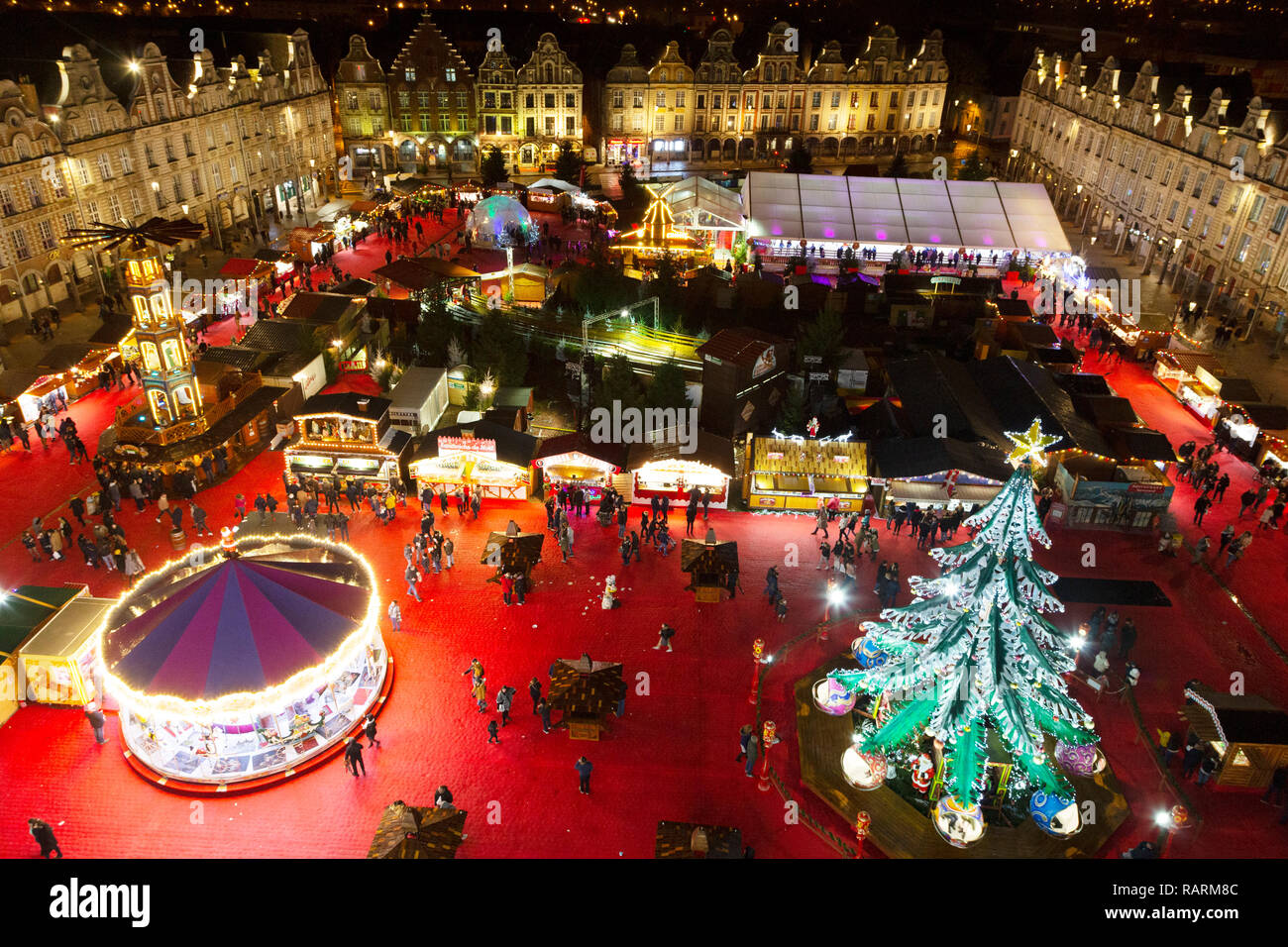 The Christmas Market (Marché de Noël) in Arras, France. The market is the biggest in the region ...