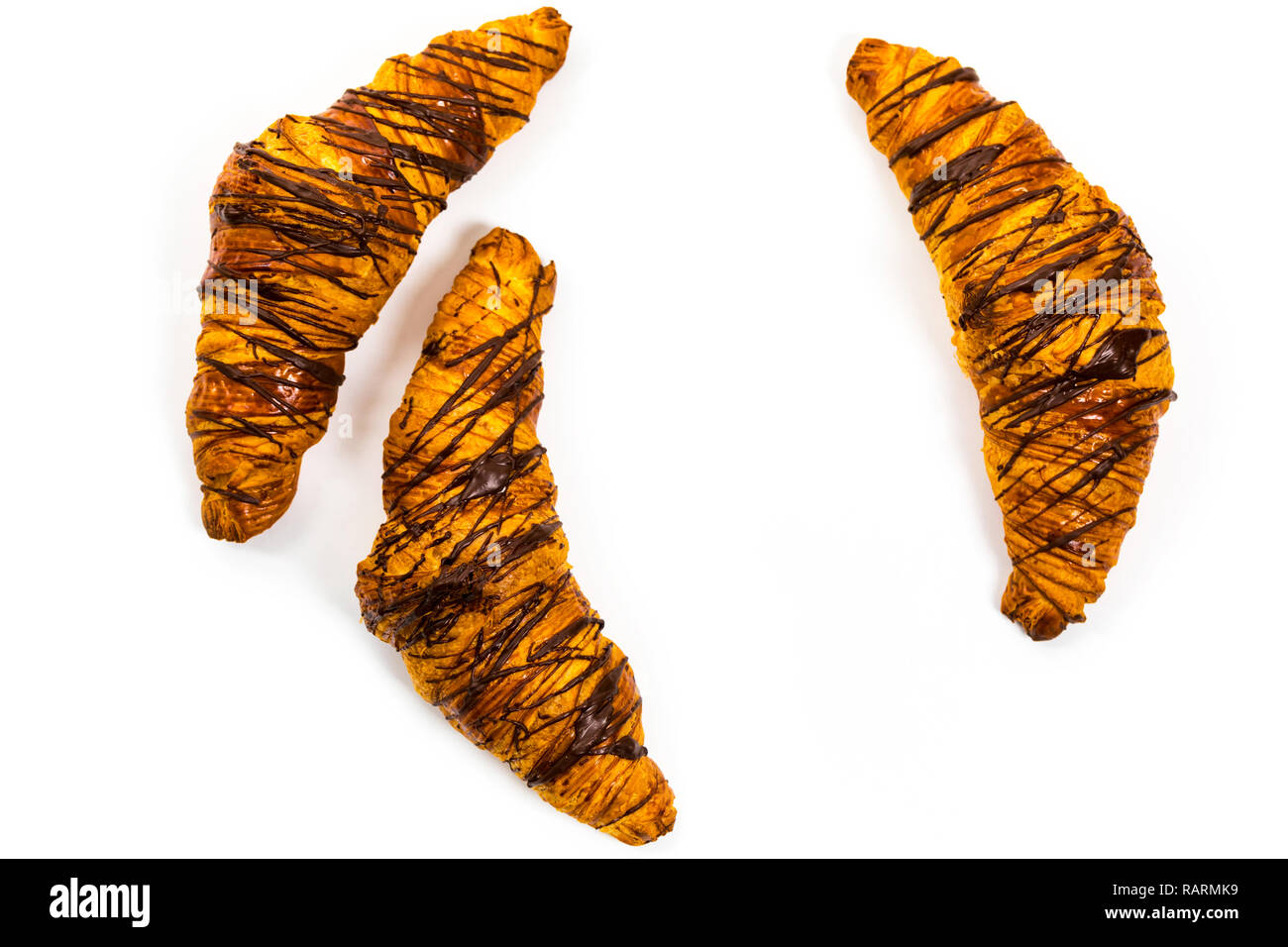 Chocolate Croissants Isolated on White Background Stock Photo - Alamy