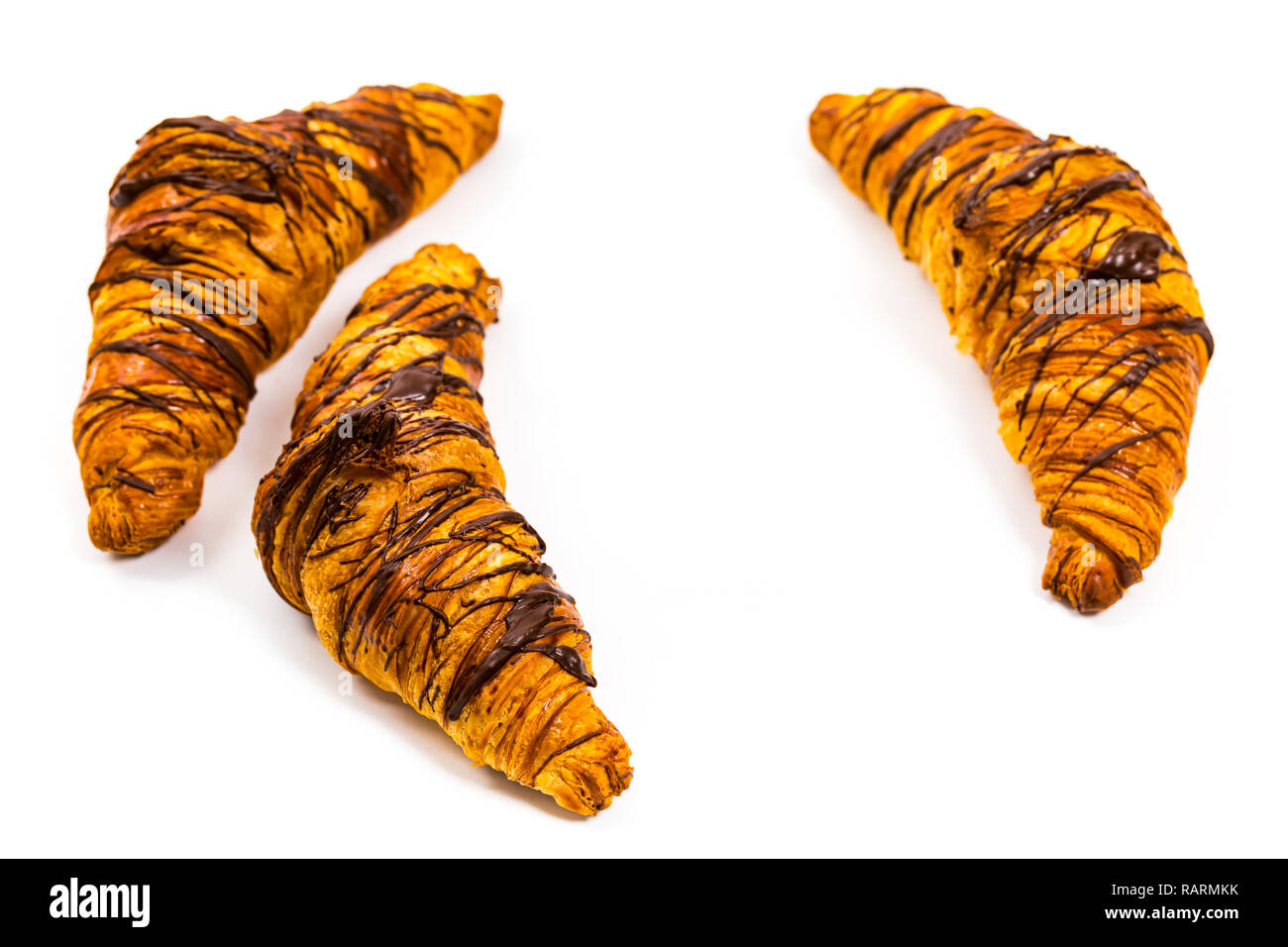 Chocolate Croissants Isolated on White Background Stock Photo - Alamy