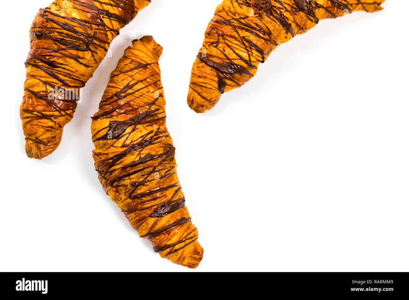 Chocolate Croissants Isolated on White Background Stock Photo - Alamy
