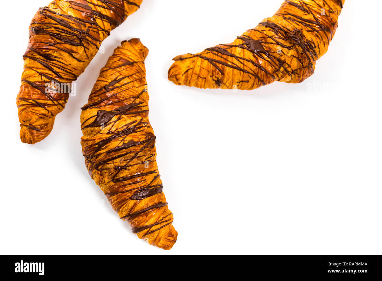 Chocolate Croissants Isolated on White Background Stock Photo - Alamy