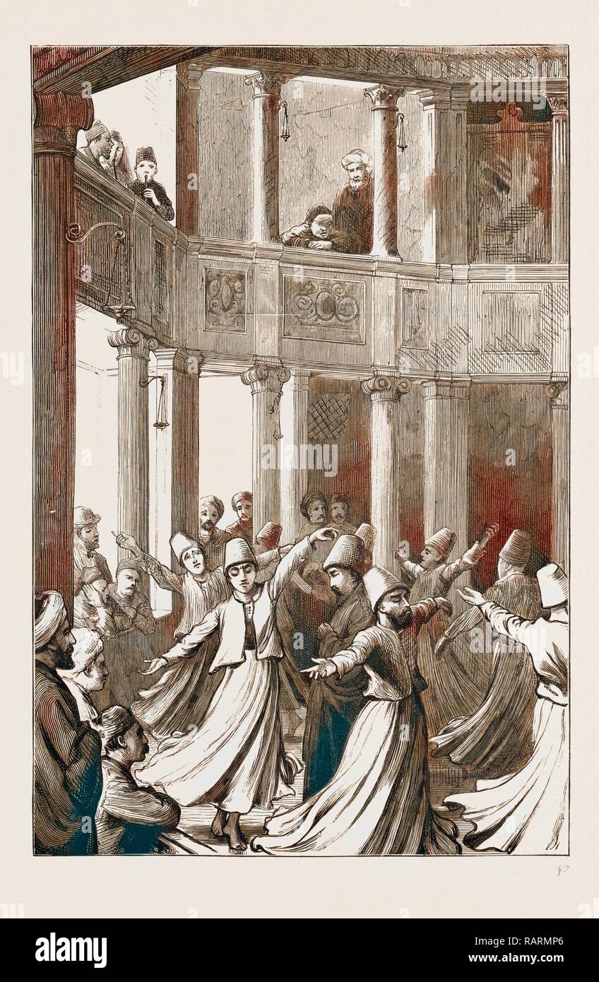 THE EASTERN QUESTION: DANCING DERVISHES, AT CONSTANTINOPLE, ISTANBUL ...