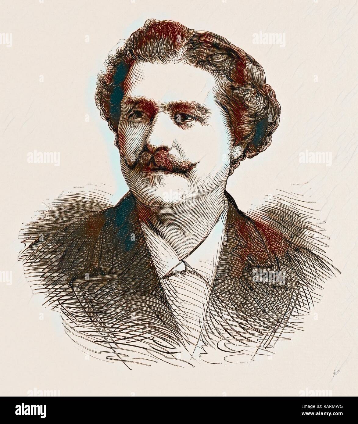 SIGNOR ROSSI, THE ITALIAN TRAGEDIAN, 1876. Reimagined by Gibon. Classic ...