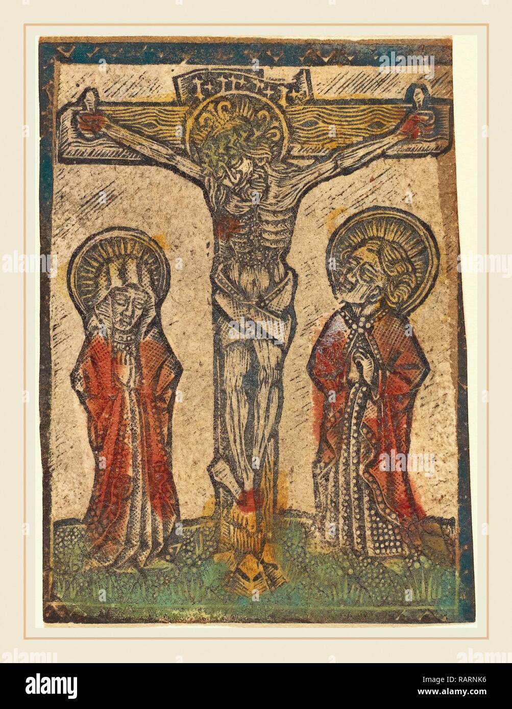 German 15th Century, Christ on the Cross, 1470-1480, metalcut, hand ...