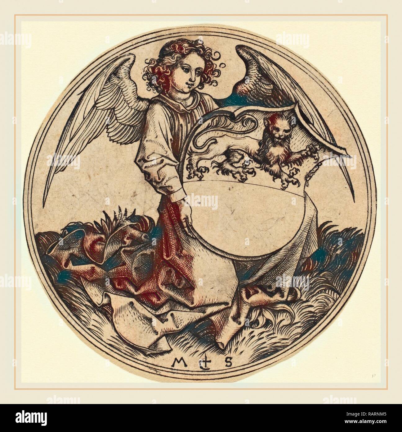 Martin Schongauer (German, c. 1450-1491), Shield with Lion, Held by ...
