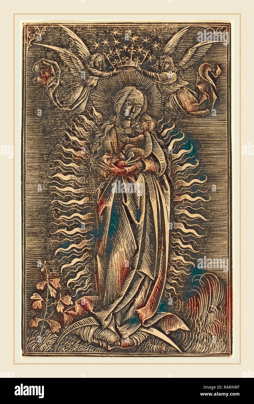 German 15th Century, The Virgin Crowned by Two Angels, c. 1500, white ...