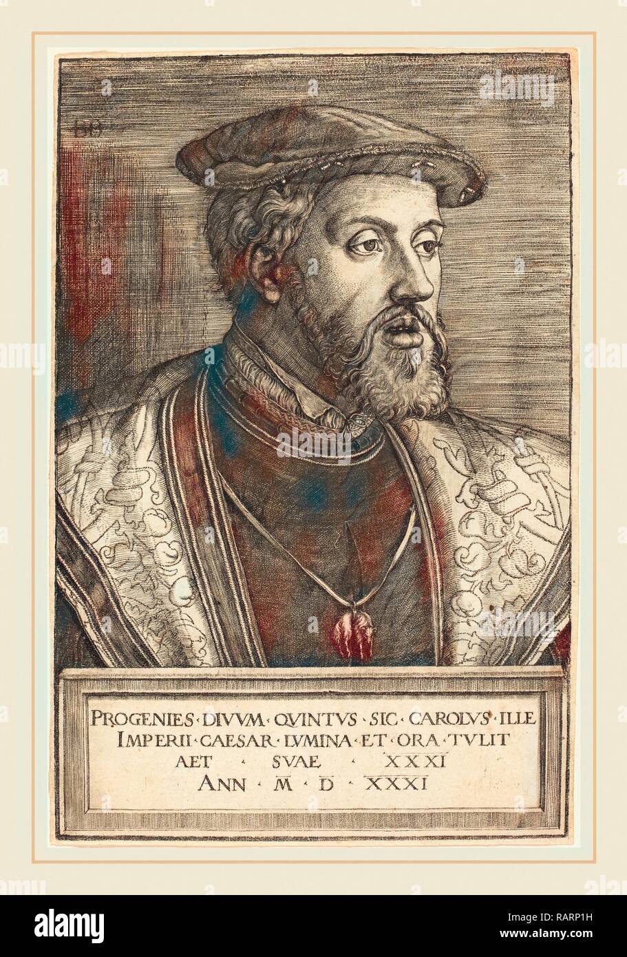 Barthel Beham (German, 1502-1540), Emperor Charles V, 1531, engraving ...
