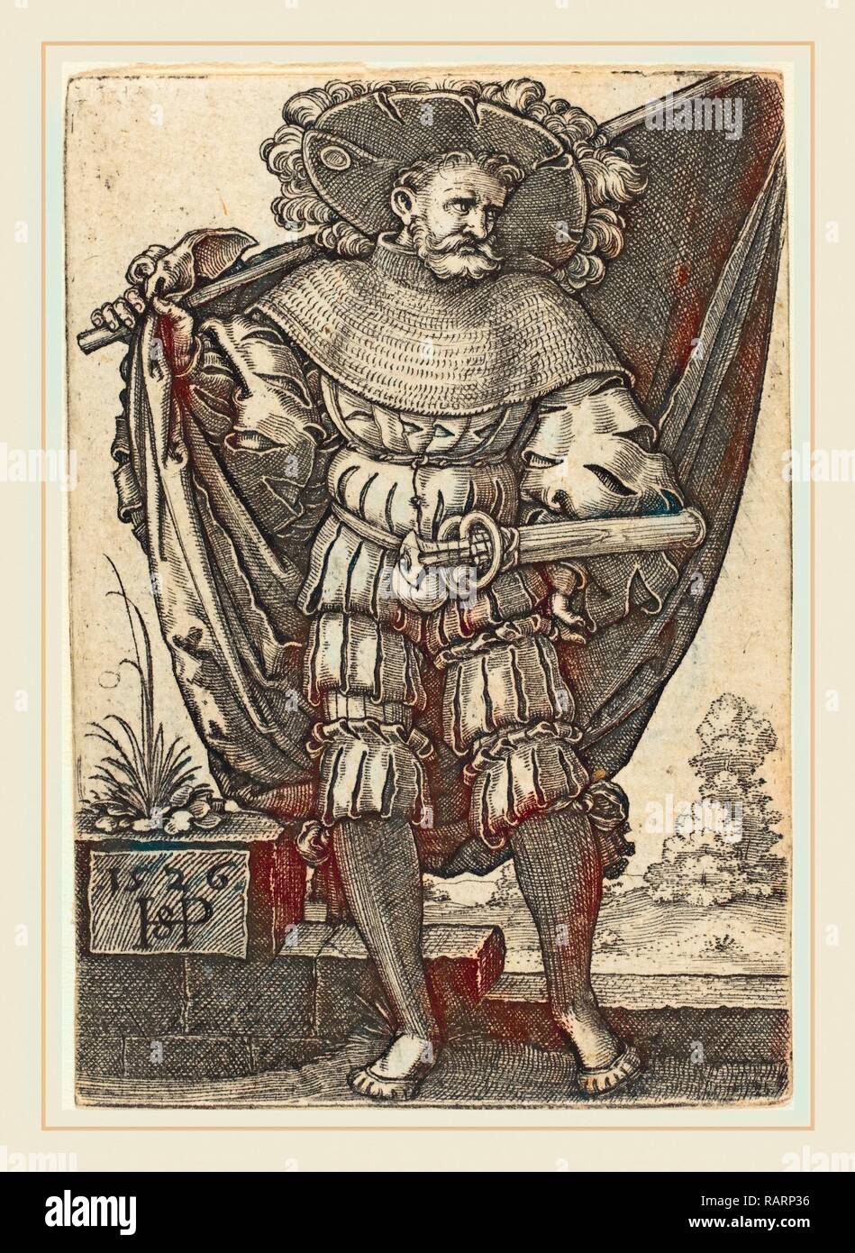 Sebald Beham (German, 1500-1550), Standard Bearer, 1526, engraving ...
