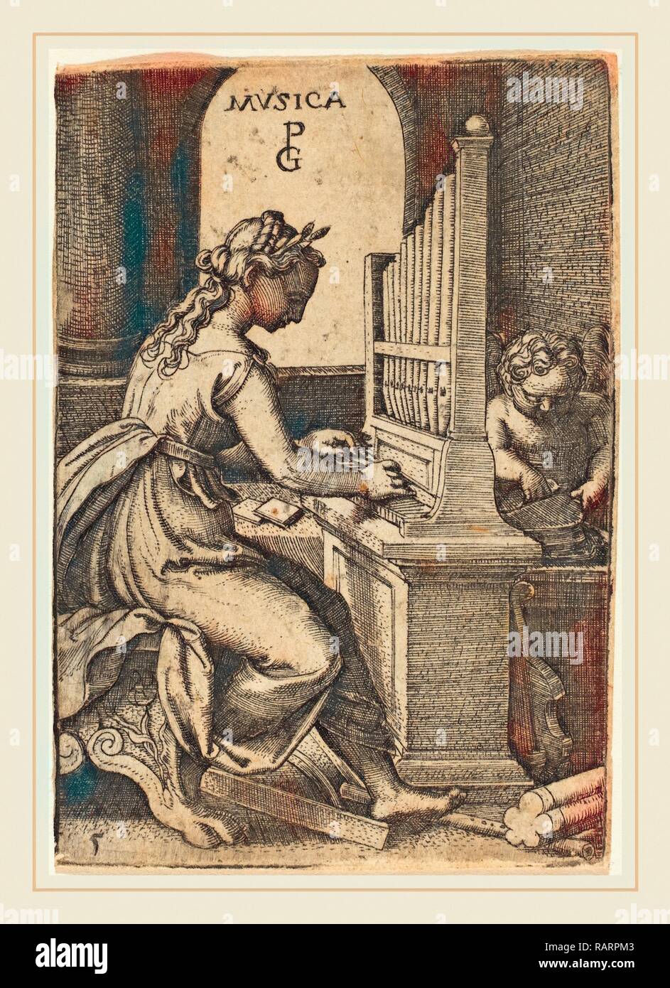 Georg Pencz (German, c. 1500-1550), Music, engraving. Reimagined by ...