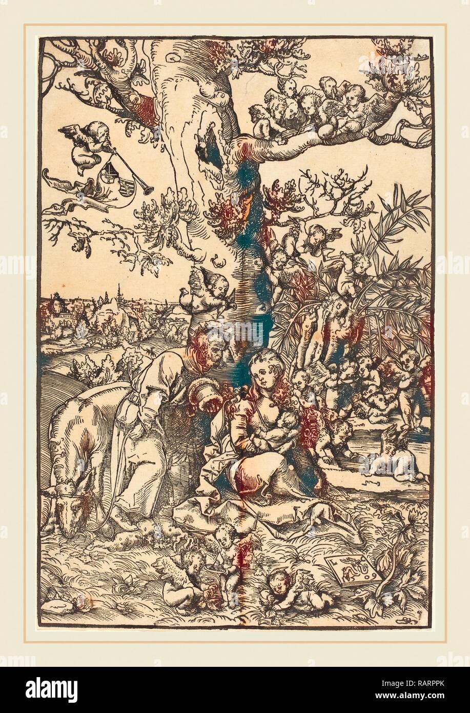 Lucas Cranach the Elder (German, 1472-1553), The Rest on the Flight into Egypt, 1509, woodcut ...