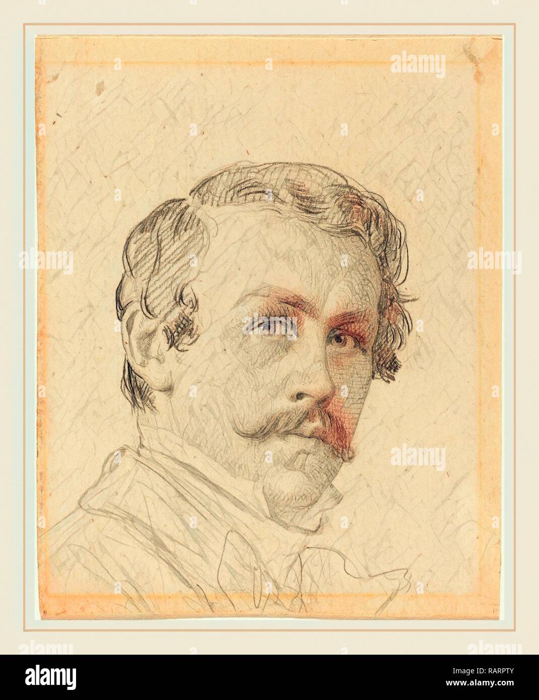 Eastman Johnson (American, 1824-1906), Self-Portrait, c. 1850, graphite ...