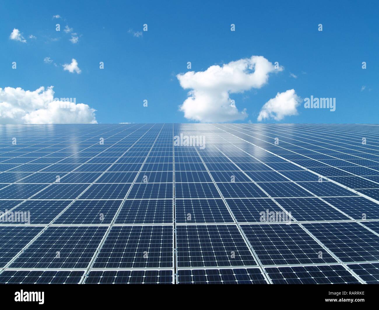 Photovoltaic system with Clouds Stock Photo - Alamy
