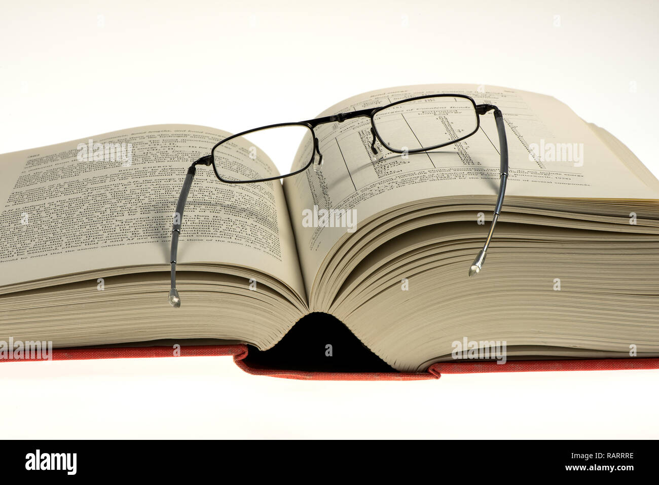 Open book with glasses hi-res stock photography and images - Alamy