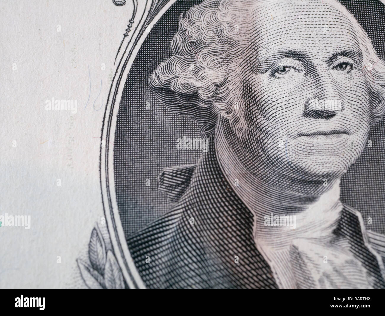 portrait of first United States president George Washington on one ...