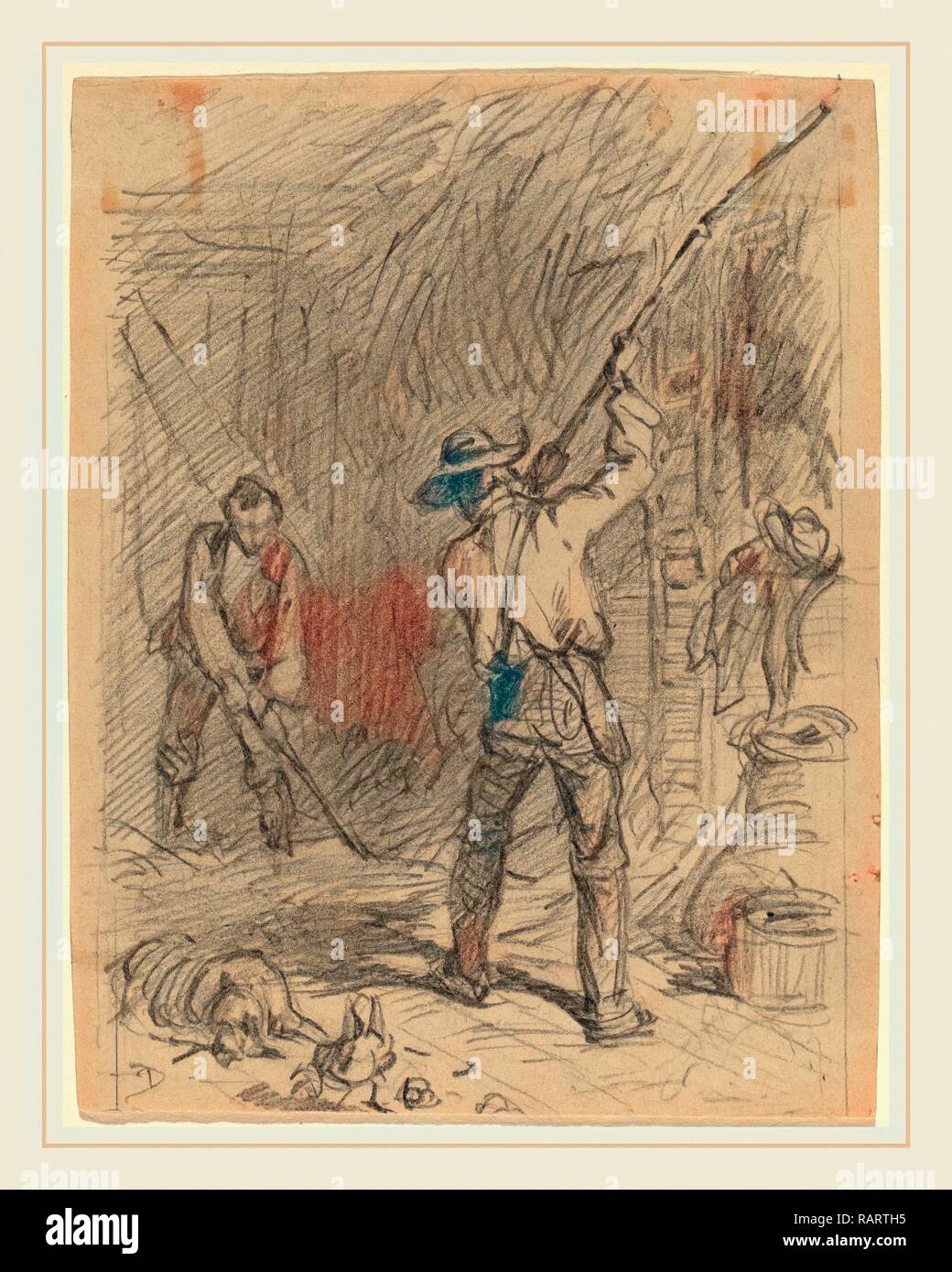 Felix Octavius Carr Darley, Man Flailing, American, 1822-1888, 1850s ...
