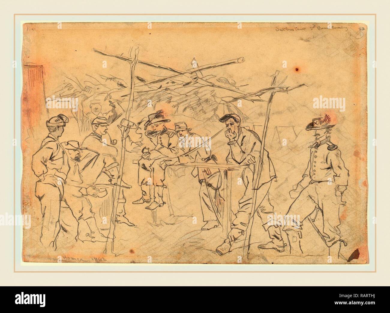 Winslow Homer, Sutler's Tent: 3rd Pennsylvania Cavalry [recto ...