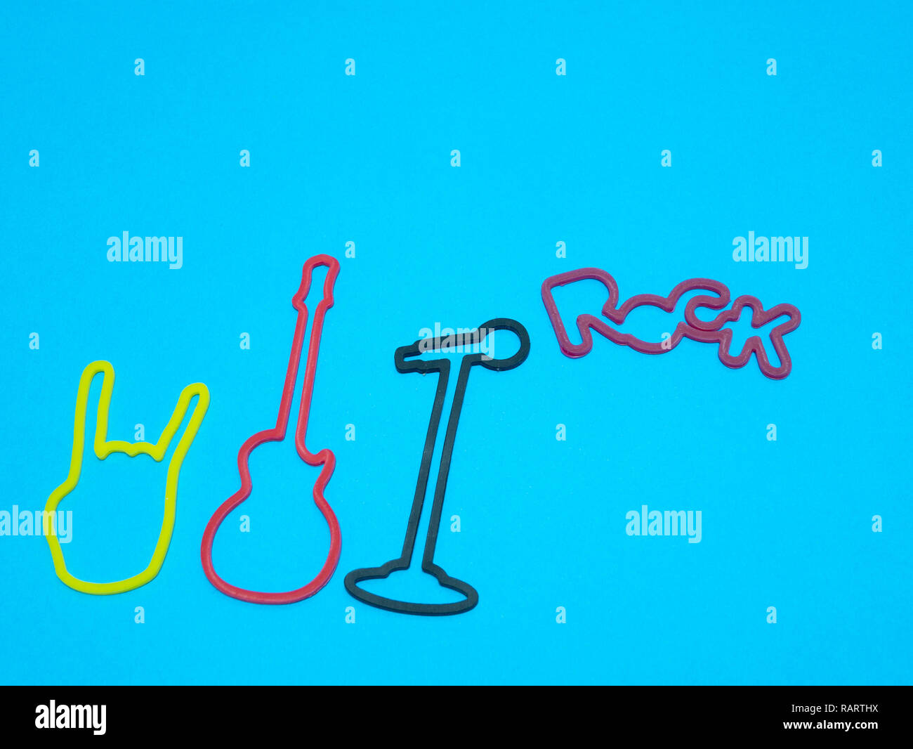 rock concert banner ticket concept on blue background - guitar ...