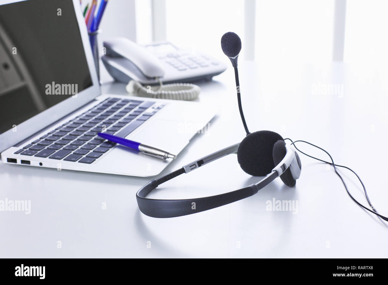 Communication support, call center and customer service help desk Stock ...