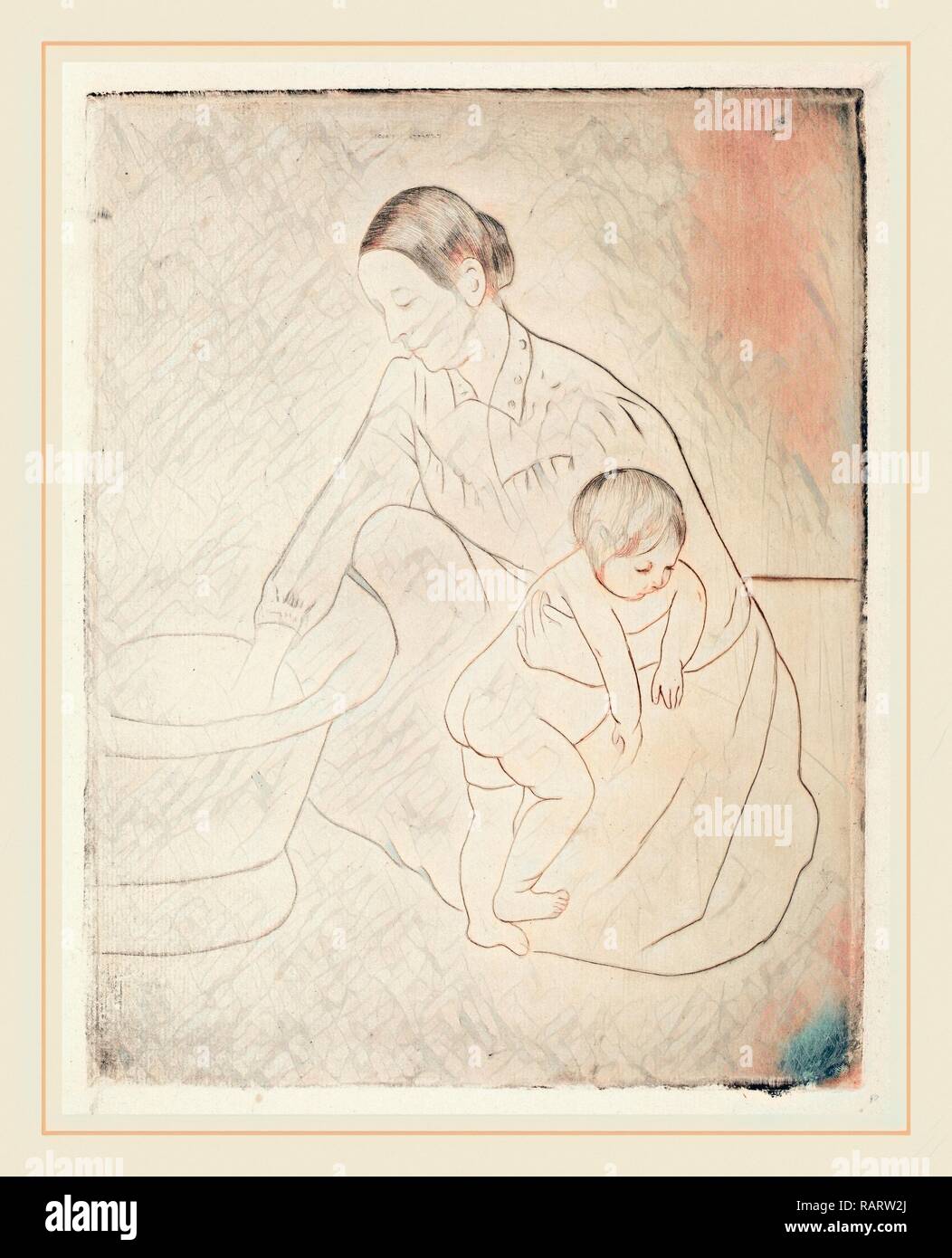 Mary Cassatt, The Bath, American, 1844-1926, c. 1891, drypoint and soft ...