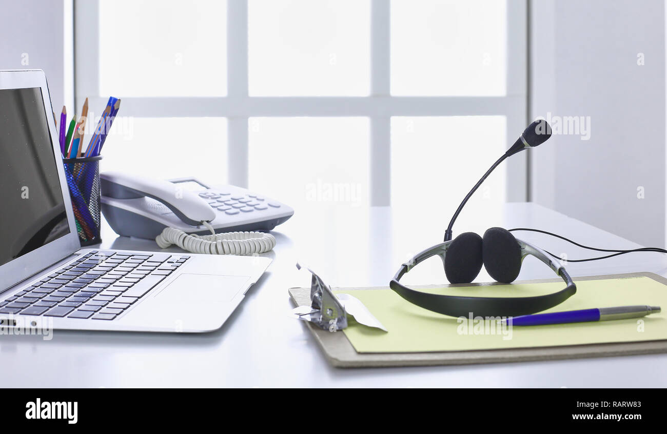 Communication support, call center and customer service help desk Stock ...