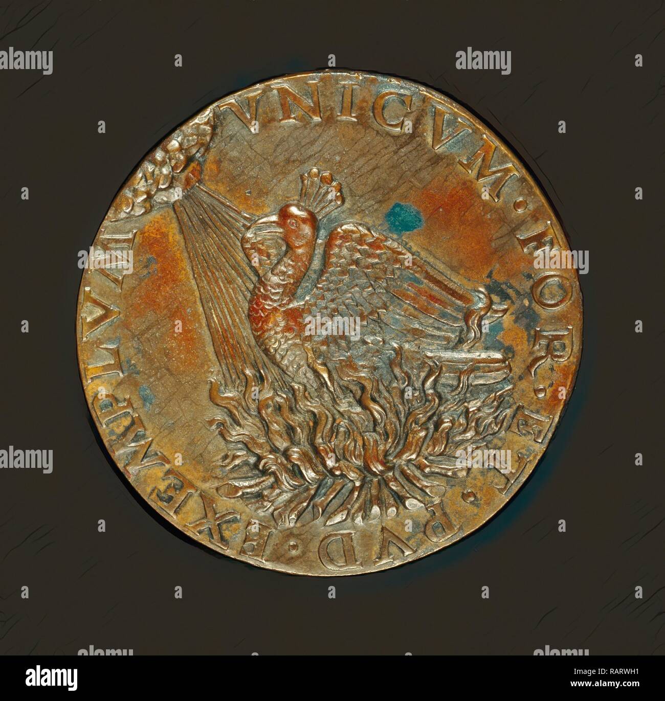 Phoenix on a pyre looking at the sun hi-res stock photography and ...