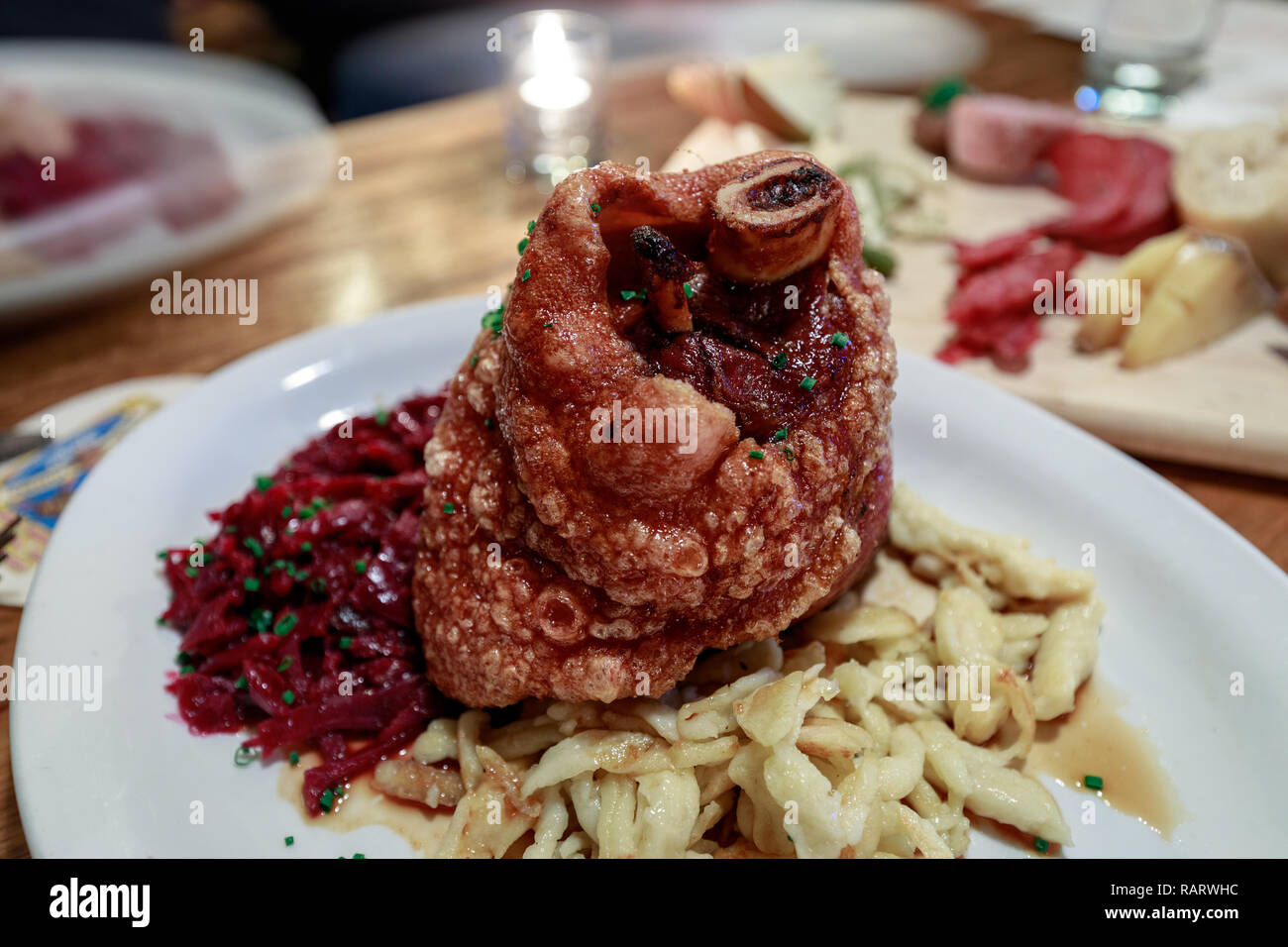 Roasted Schweinshaxe (German pork leg, pork knuckle) - image Stock ...