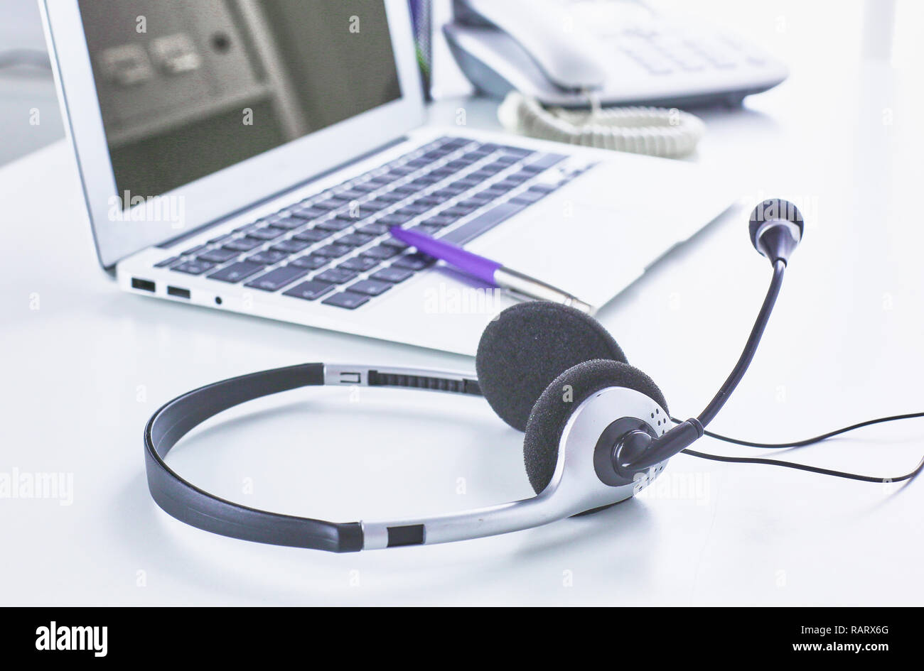 Communication support, call center and customer service help desk Stock ...