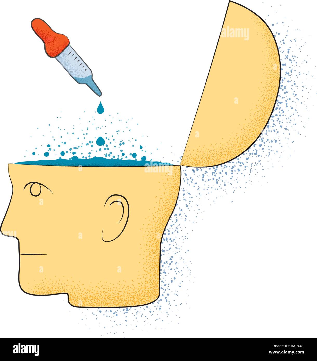 Symbolic drawing of a head and a chemistry thought Stock Vector Image ...