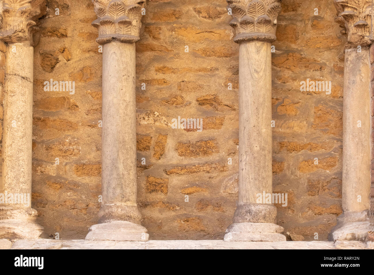Ancient stone wall of a church building Stock Photo - Alamy