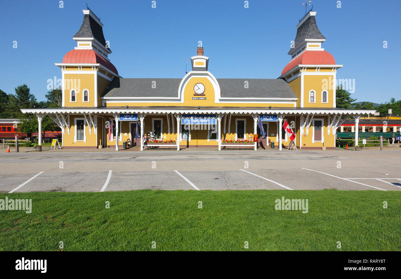 Train depot at Conway Scenic Railroad in North Conway, New Hampshire ...