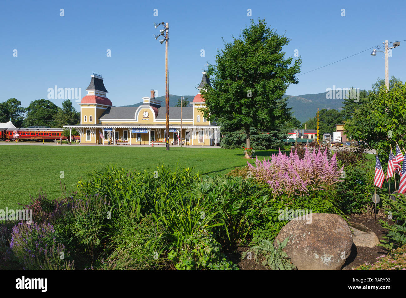 Train depot at Conway Scenic Railroad in North Conway, New Hampshire ...