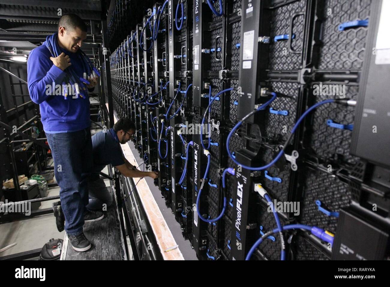 NORCO, Calif. (Feb. 6, 2017) Christopher Flores, left, a range systems ...