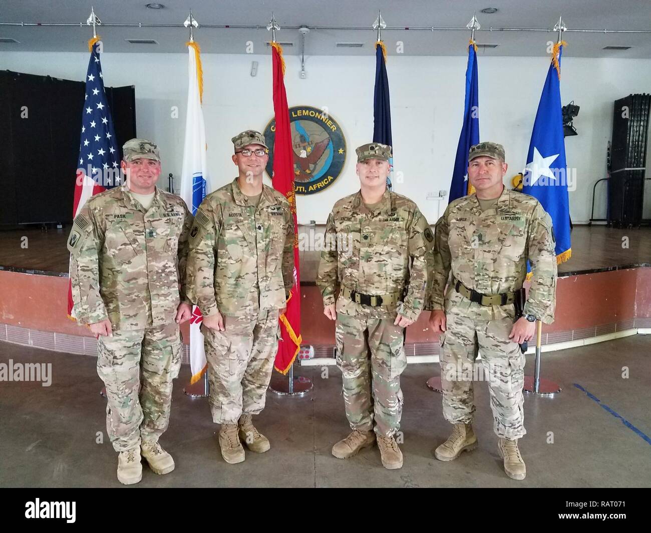 From left, U.S. Army Command Sgt. Maj. Jasen Pask, U.S. Army Lt. Col ...