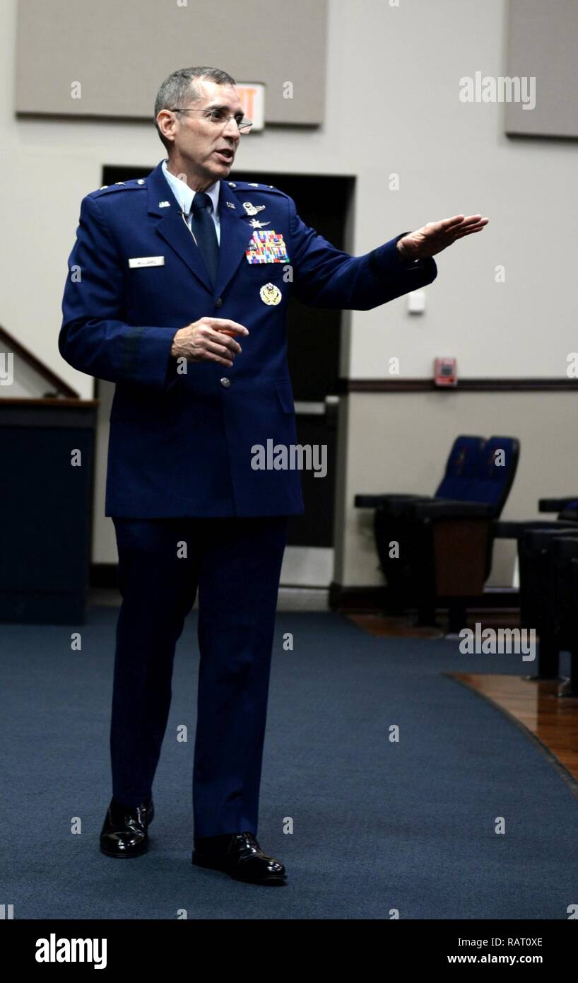 Maj. Gen. Brett Williams, U.S. Air Force retired, speaks to attendees ...
